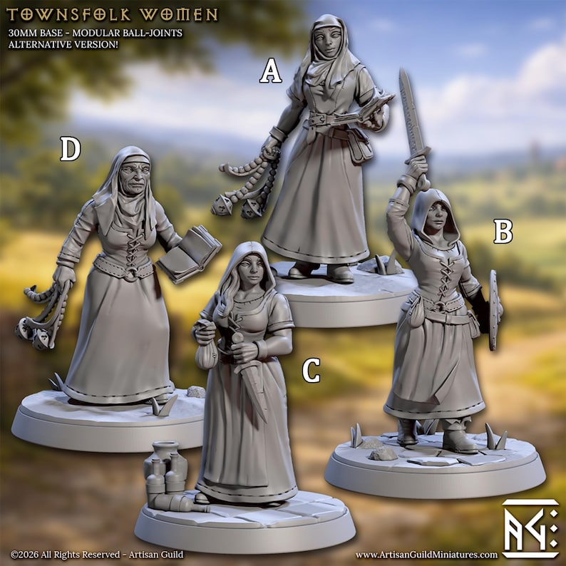 Villagers & Townsfolk Vol. 1 Fantasy Tabletop Miniature Set | Artisan ...