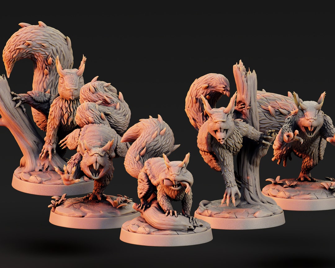 Dire Squirrels Fantasy Tabletop Miniature Journey Through the Direlands Dragon Trapper's Lodge ...