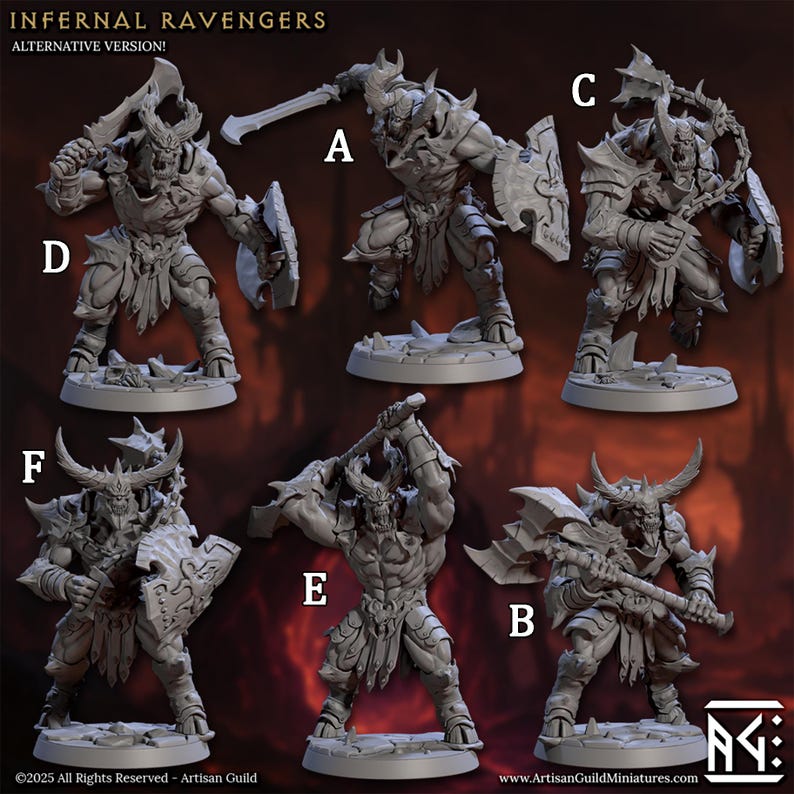 The Infernal Legion Fantasy Tabletop Miniature Set | Artisan Guild - Etsy