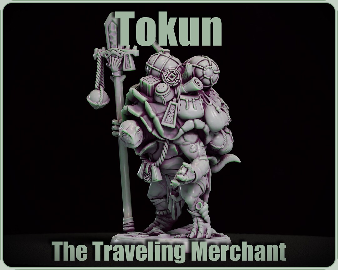 Tokun the Travelling Merchant Tabletop Miniature - Jadeshell Turtlekin ...