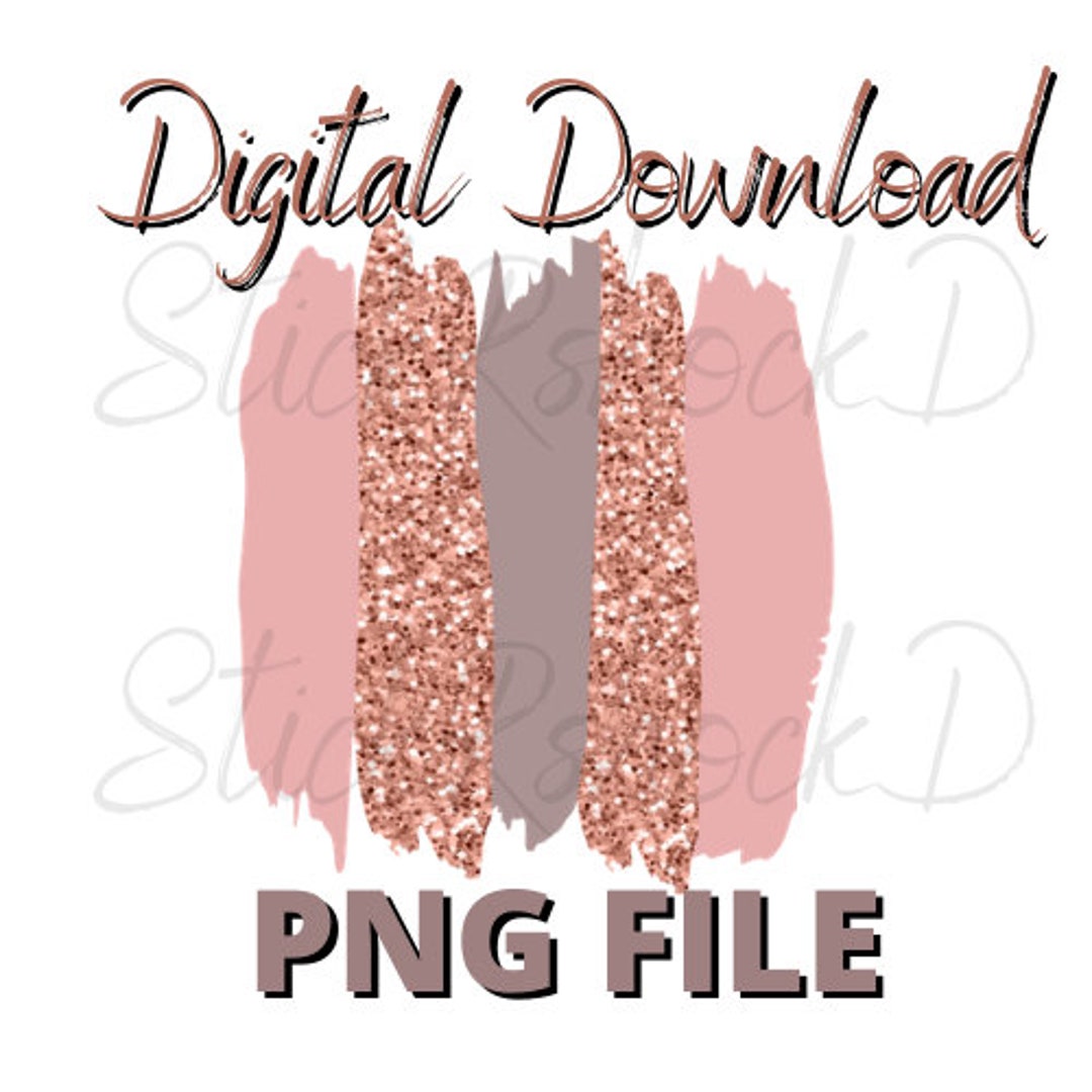 Rose Gold Glitter| Brush Stroke|png| Rose Gold| Digital Download ...