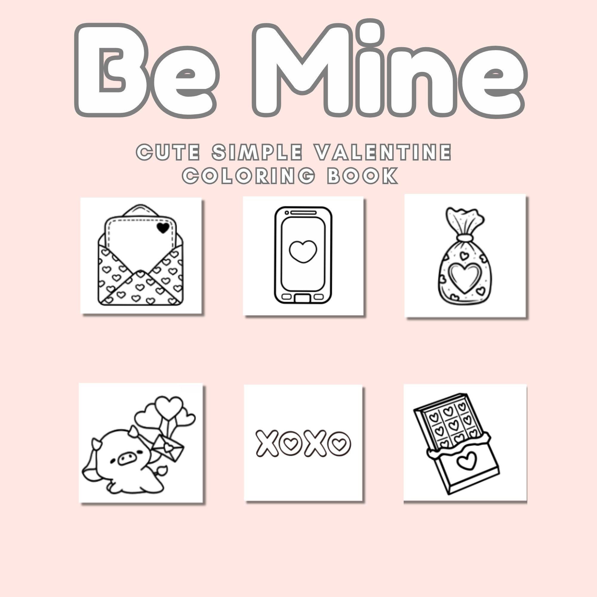 Bold Easy Valentines Day Coloring Book 40 Pages Instant Downloadpdf - Etsy