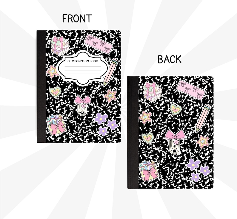 Printable Composition Notebook Cover PNG Back to School Personal ...