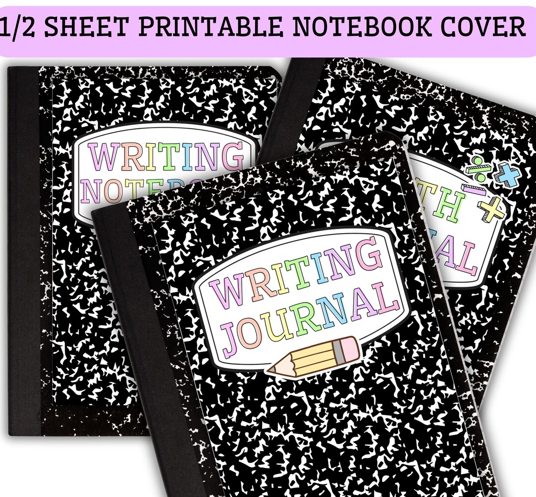 Half Sheet Label Subject Covers for Journals or Notebooks|editable ...