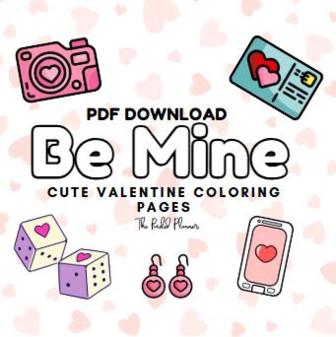 Bold Easy Valentines Day Coloring Book 40 Pages Instant Downloadpdf - Etsy
