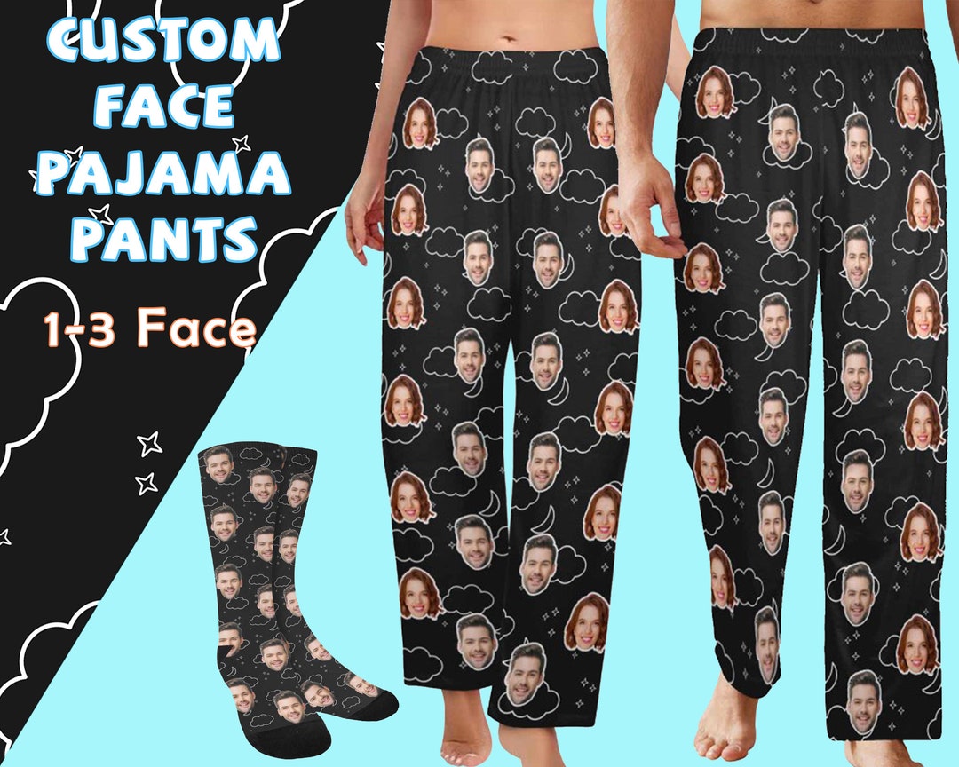 Custom Face Women Men Pajama Pants Personalized Pajama Pants With Photo ...