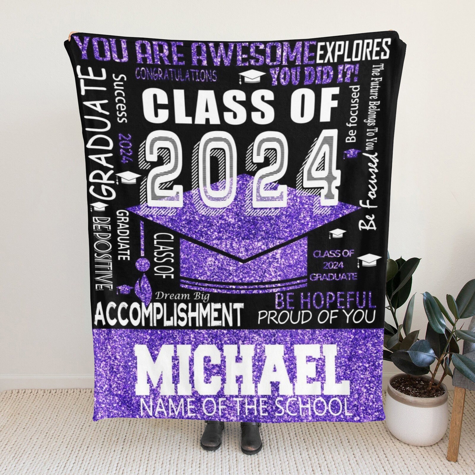 Personalized Graduation Gifts Blanket Custom Class of 2024 Throw ...