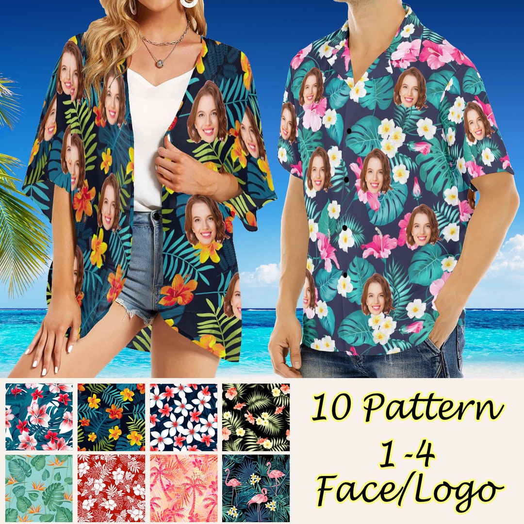 Custom Face Hawaiian Shirt Personalized Photo Men Hawaiian T-shirts ...
