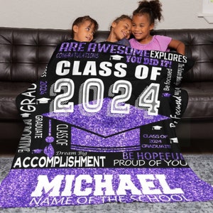Personalized Graduation Gifts Blanket Custom Class of 2024 Throw ...