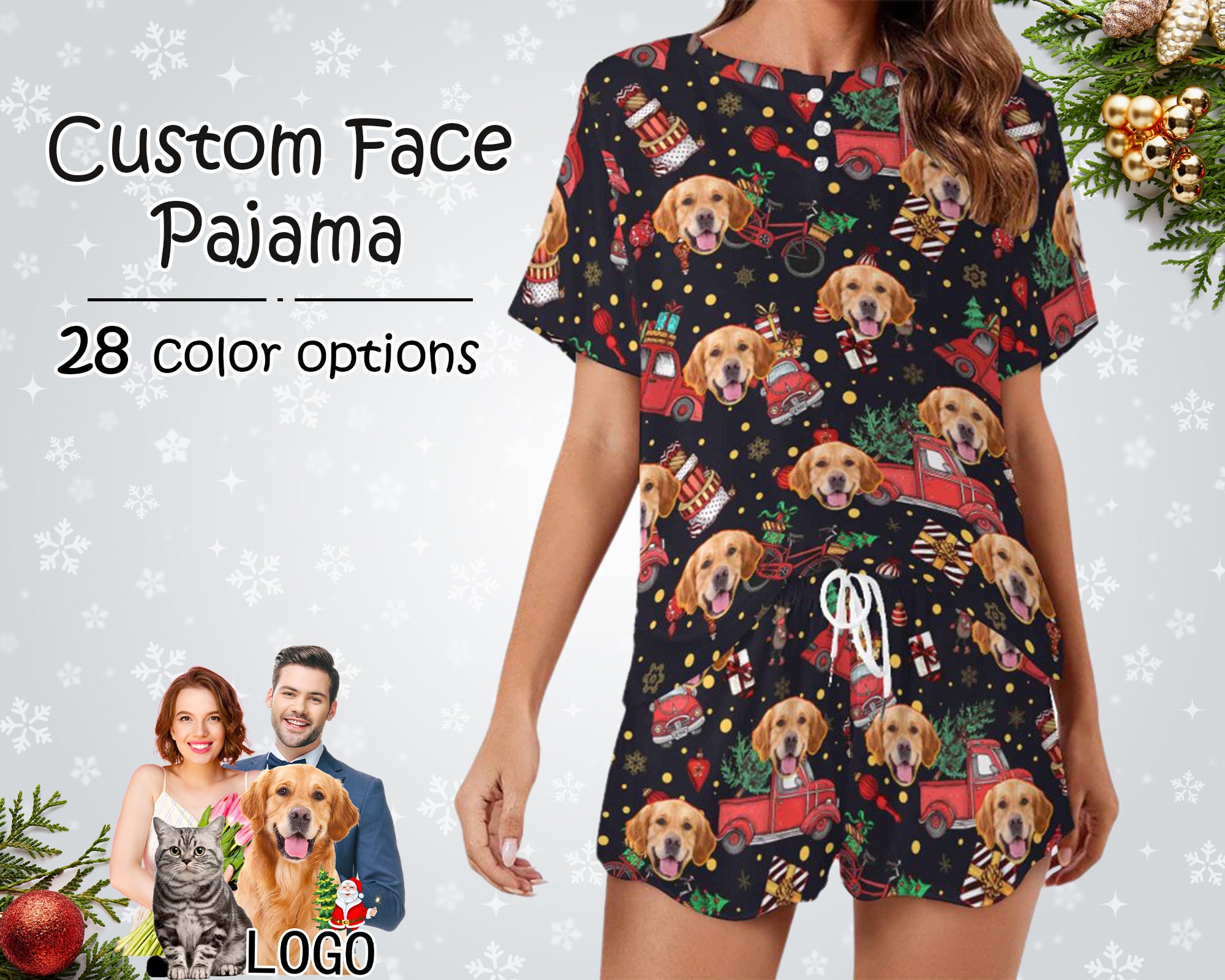 Custom Pajama Set With Pet Face Personalized Pajamas - Etsy