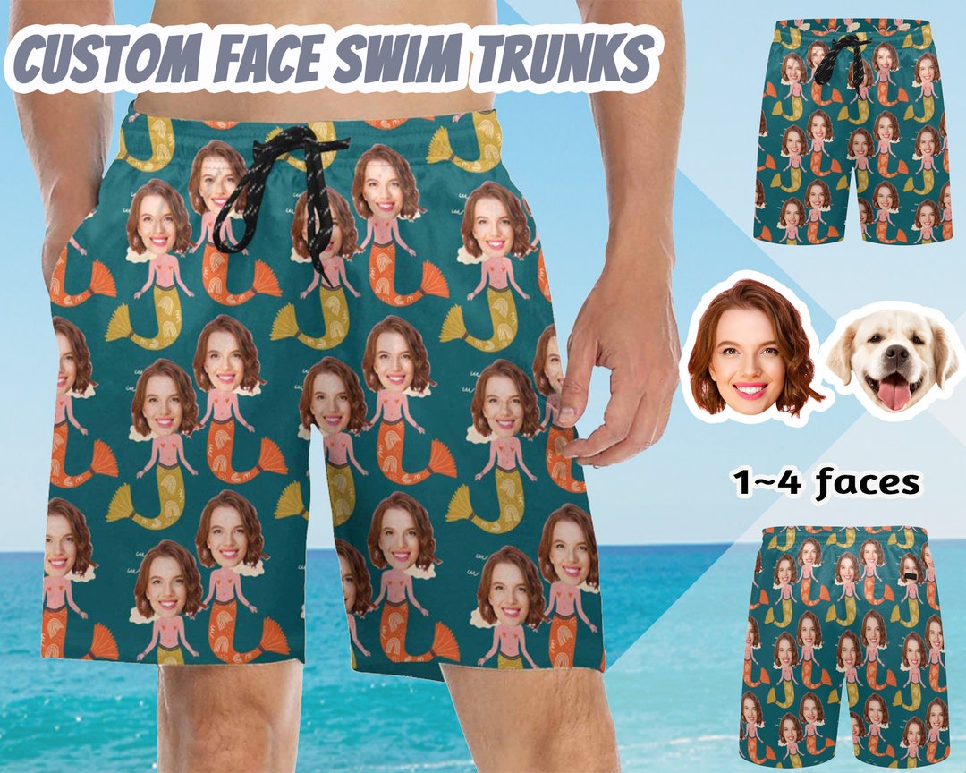 Custom Shorts Dog Men/boyfriend Swim Trunks With Face Personalized ...