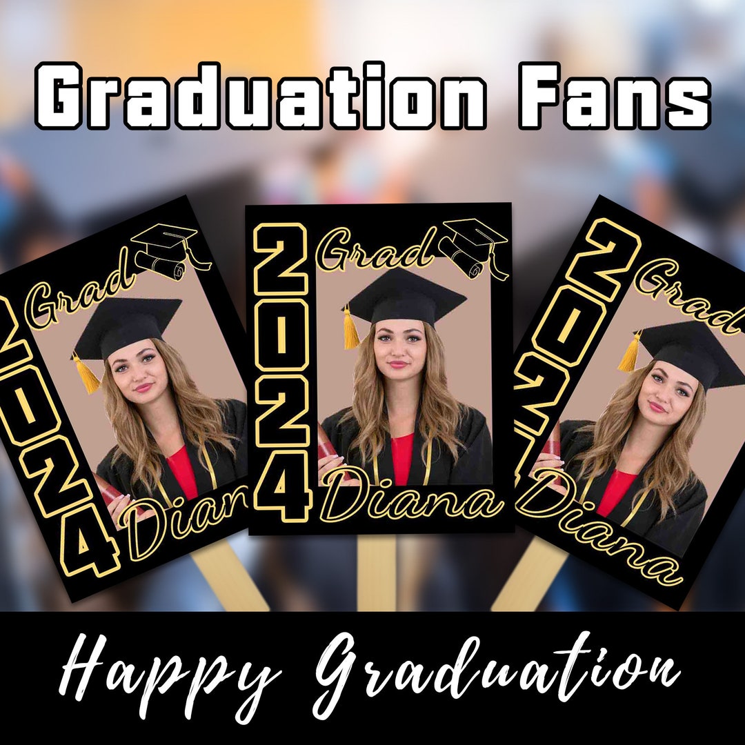 Graduation Fans Custom Face Fans for Graduates Personalized Big Head ...