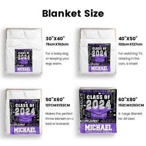 Personalized Graduation Gifts Blanket Custom Class of 2024 Throw ...