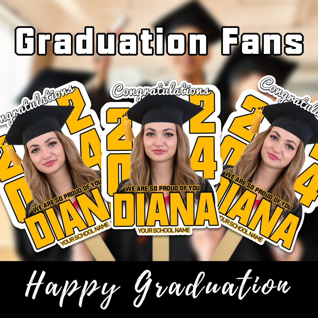 Graduation Fans Custom Face Fans for Graduates Personalized Big Head ...
