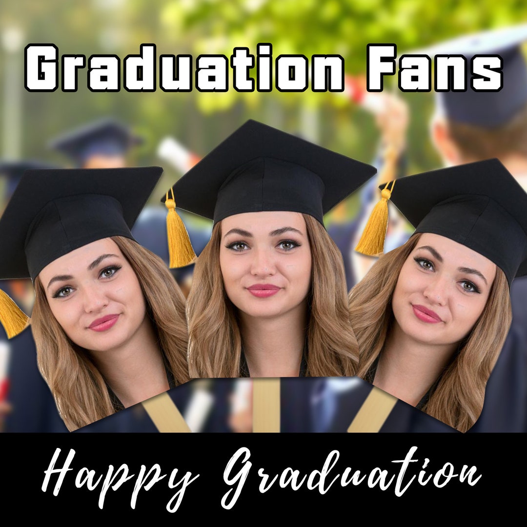 Graduation Fans Custom Face Fans for Graduates Personalized Big Head ...