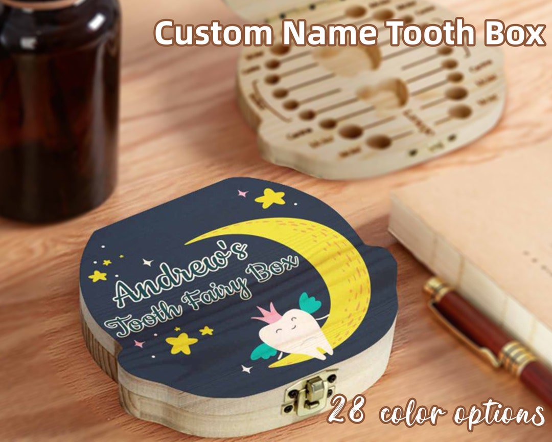 Custom Name Tooth Box Personalized Wooden Tooth Storage Box Tooth ...