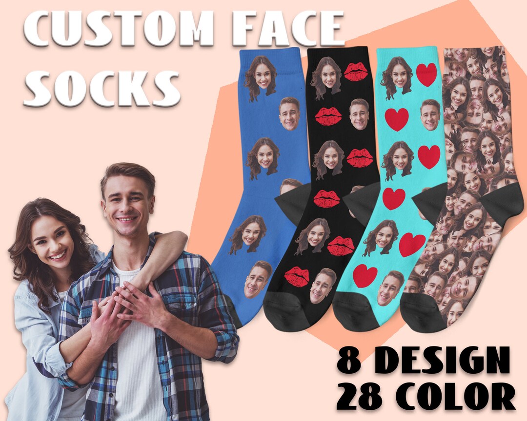 Custom Socks With Face Personalized Socks Funny Faces on Socks Photo ...