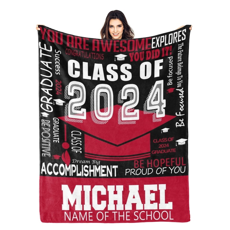 Personalized Graduation Gifts Blanket Custom Class of 2024 Throw ...