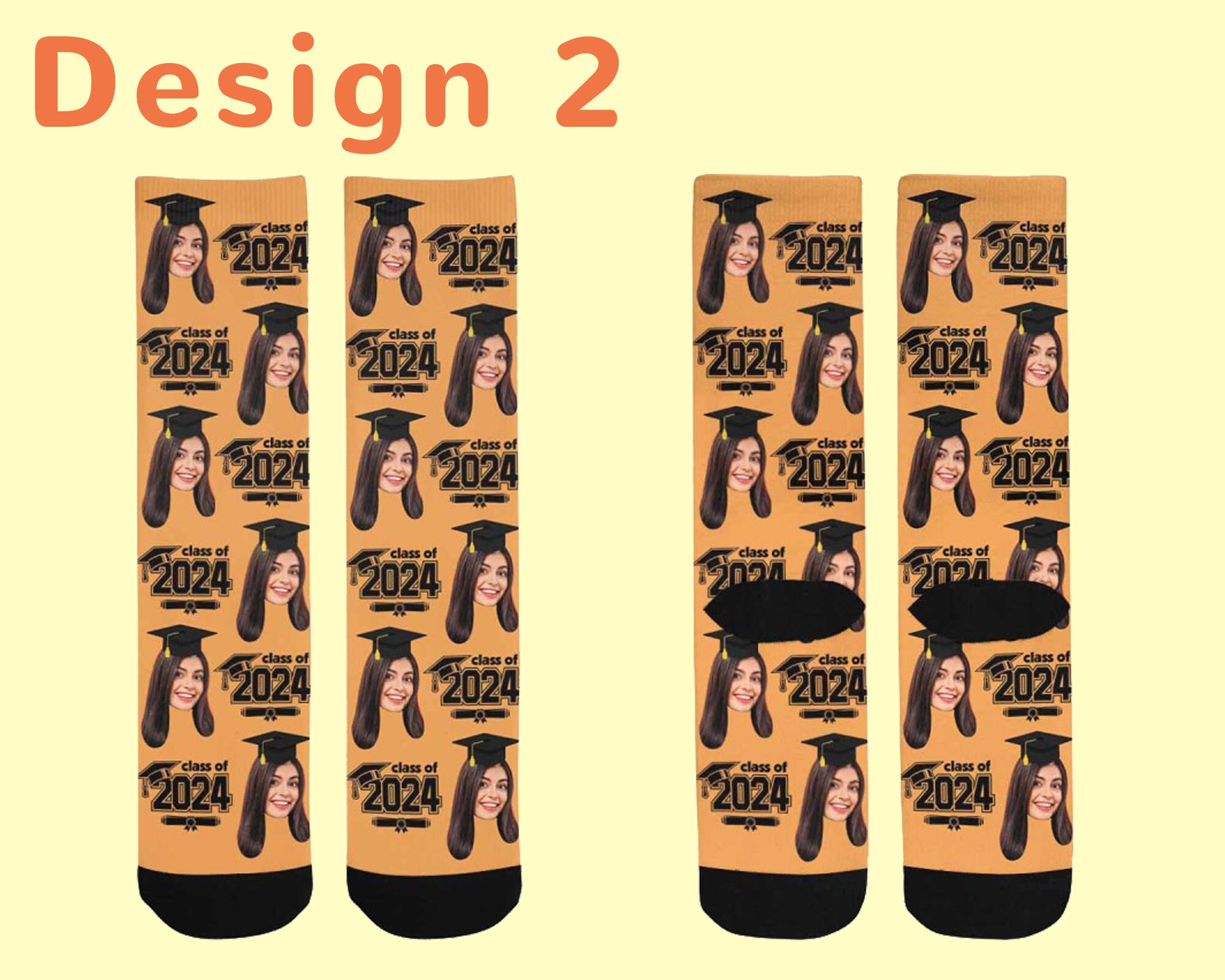 2024 Graduation Socks Personalized Face Socks Custom Face Sock ...