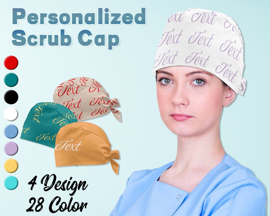 Personalized Text Scrub Cap Custom Name Scrunb Cap for Women Men Custom ...