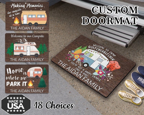 Camper Gift Personalized Camper Doormat Custom Name Door Mat | Etsy