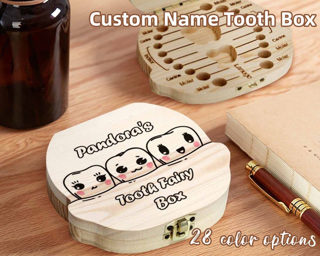 Custom Wooden Tooth Holder With Baby Name Personlized Baby - Etsy