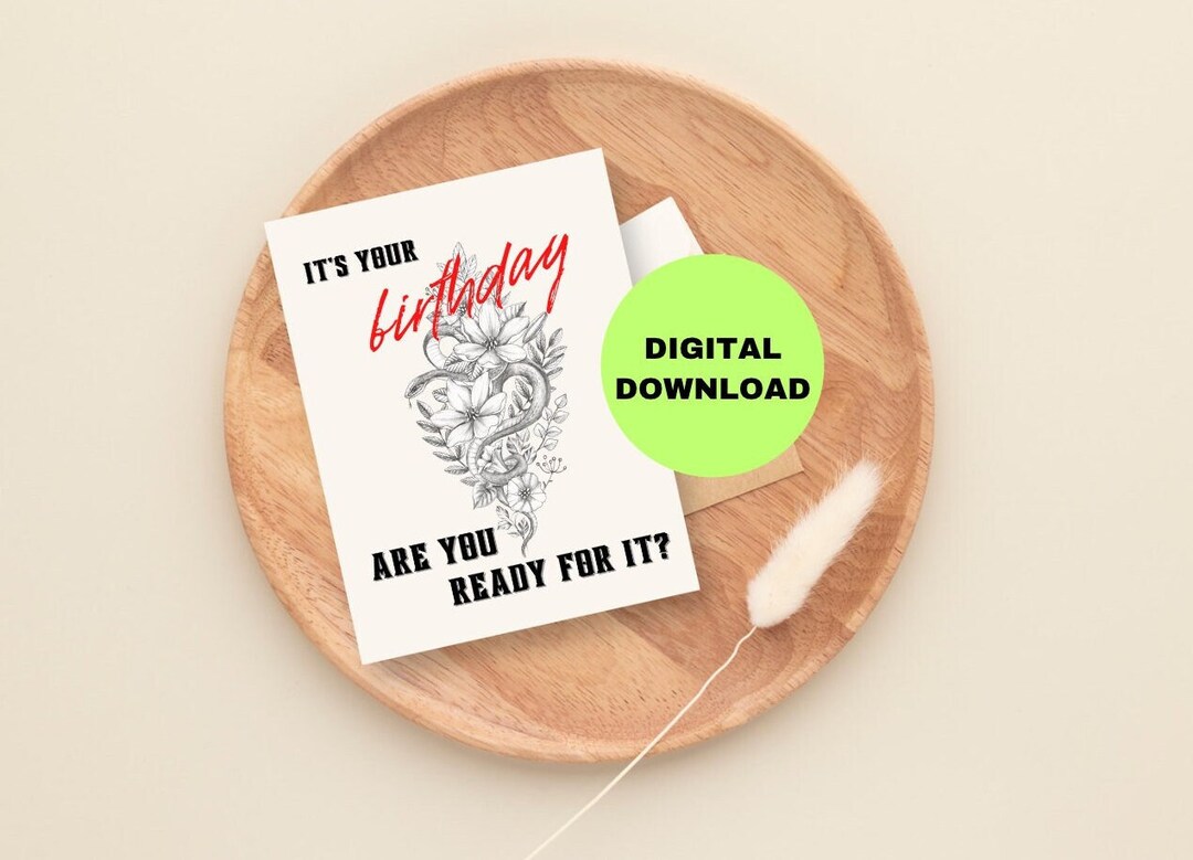 Printable Birthday Card / Reputation Birthday Card / Are You Read for ...