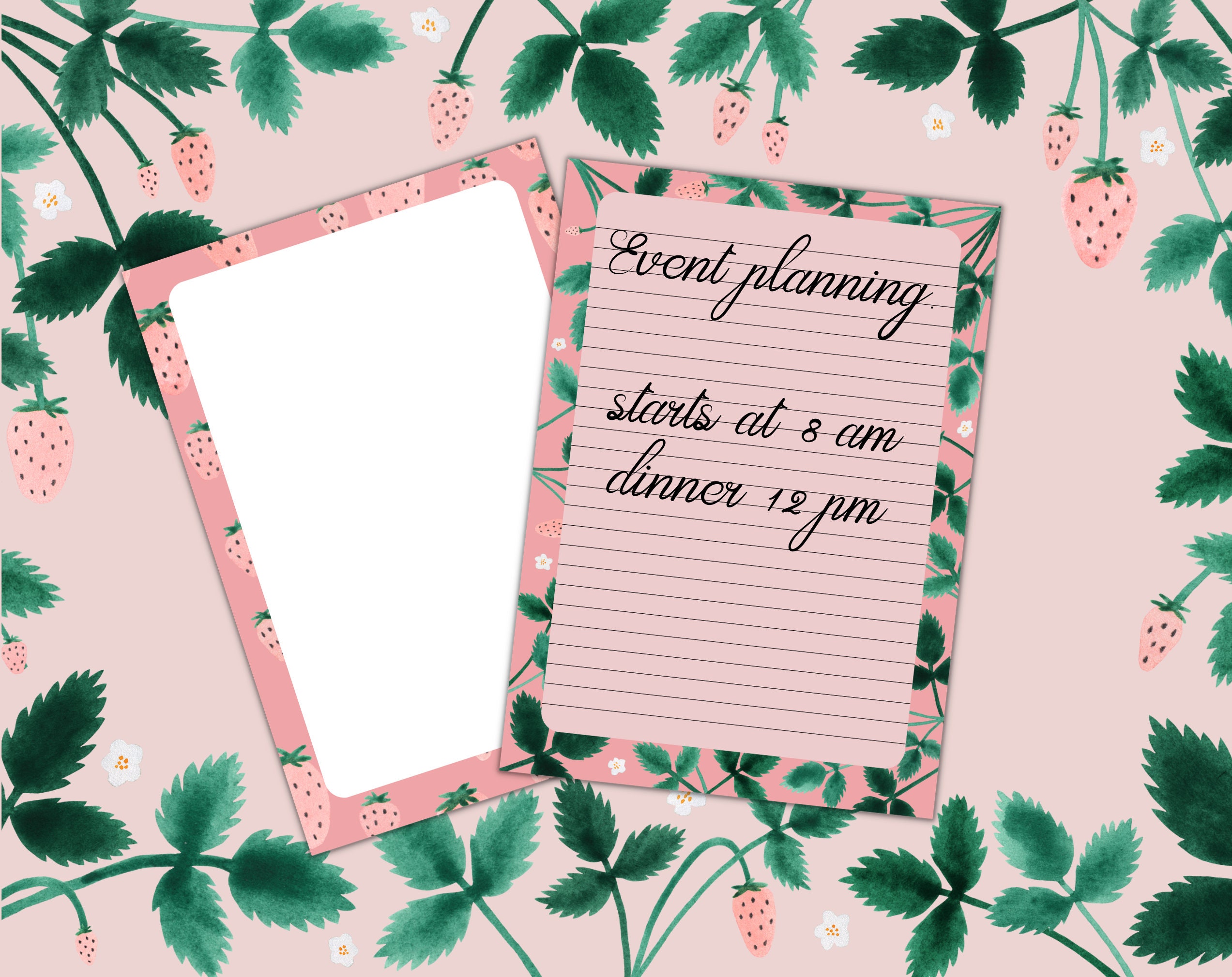 Printable Stationery Set Strawberry Writing Sheets Lined & Unlined A4 ...