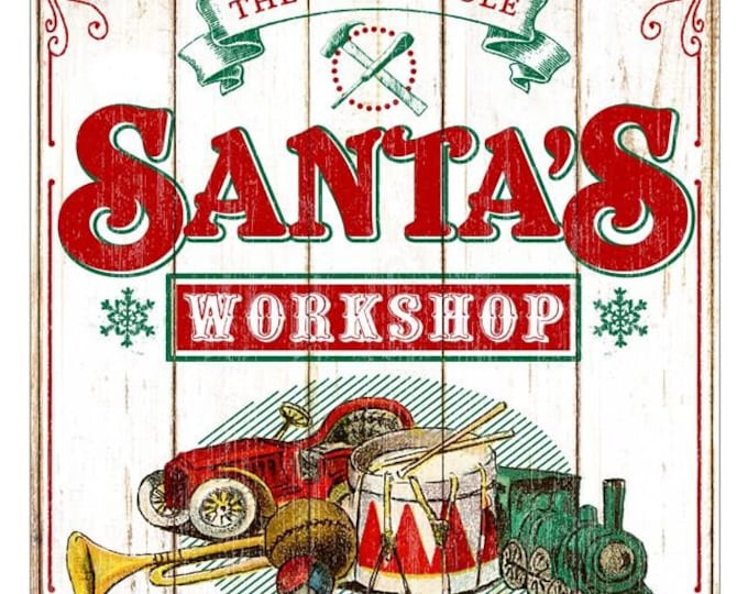 15.75h X 11.75l Santa's Workshop Sign - Etsy