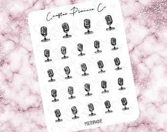 Microphone Stickers | Etsy