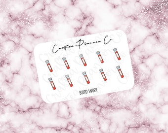 48 Cute Blood Test/blood Work Planner Stickers - Etsy