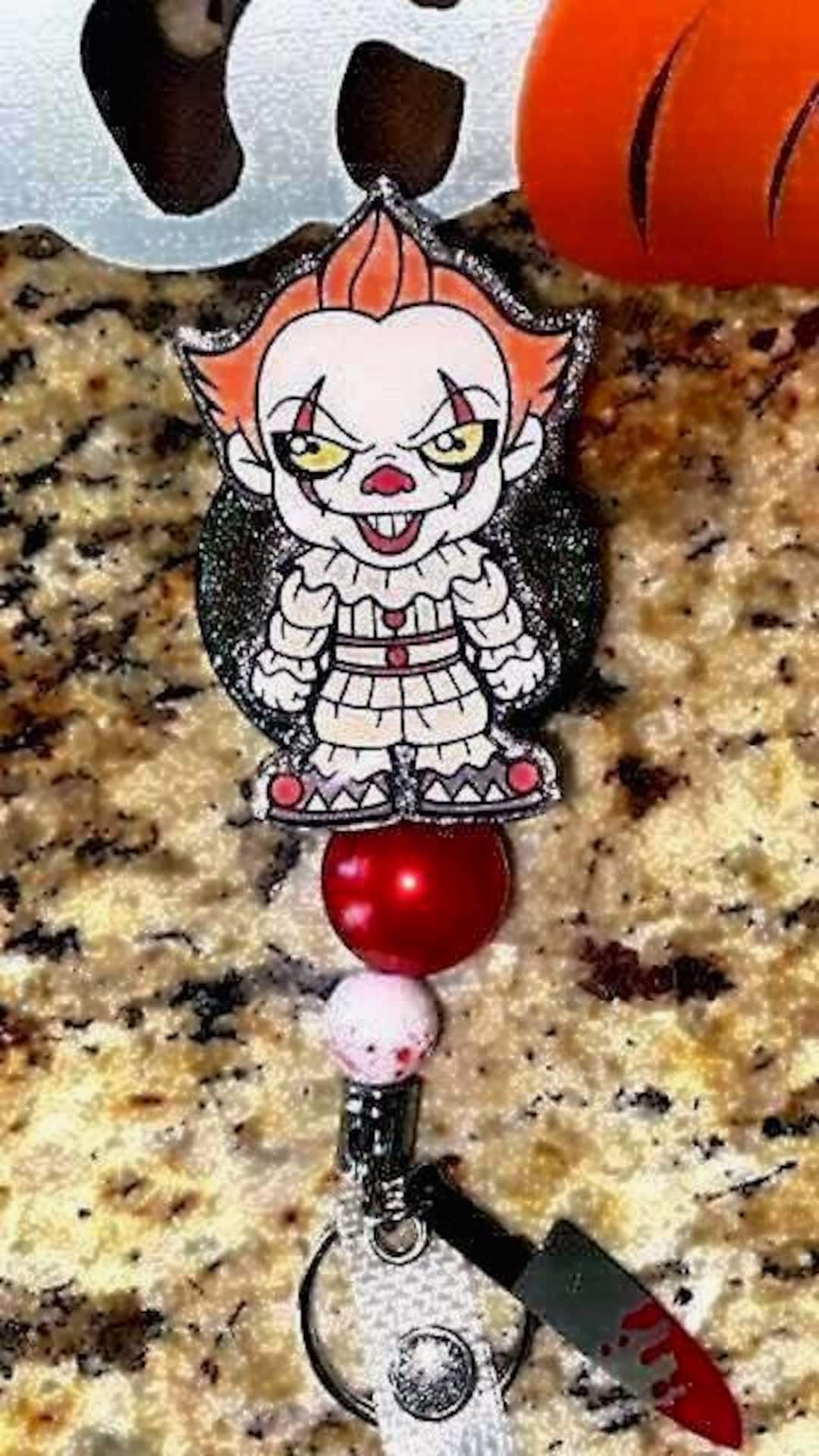 Pennywise Clown Badge, Badge Holder, Halloween Badge, Nurse Badge - Etsy