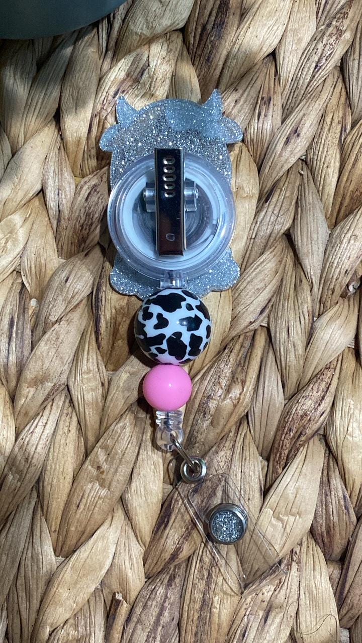 Cow Badge Reel, Cute Animal ID Holder, Nurse Medical Badge - Etsy