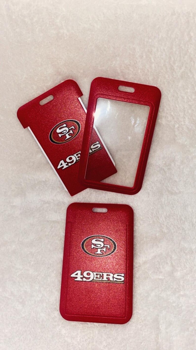 Red & Gold Football Inspired ID Card Holder | Sports Badge Reel | Game ...