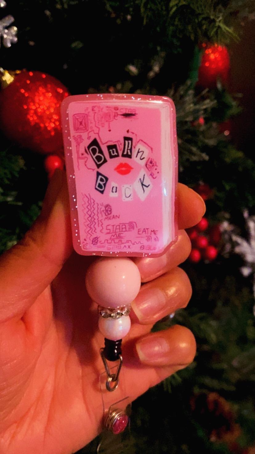 Mean Girls Burn Book Badge Reel | Funny Nurse Retractable ID Holder - Etsy