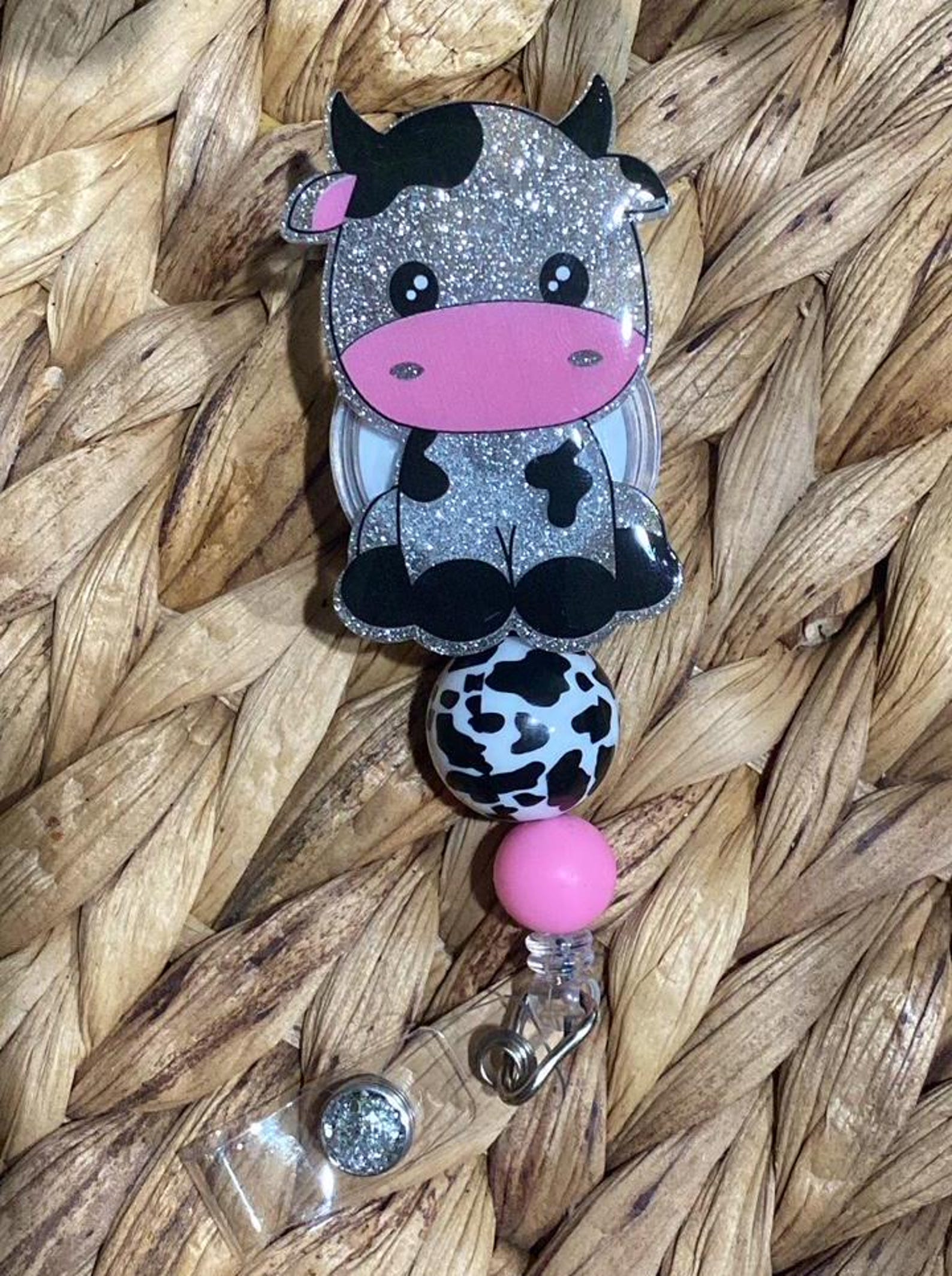Cow Badge Reel, Cute Animal ID Holder, Nurse Medical Badge - Etsy