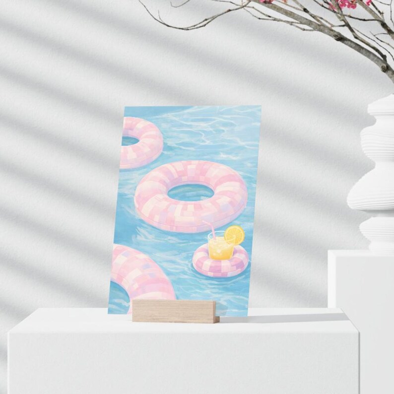 Pink Pool Float Print | Cute Summer Pool Wall Art | Trendy Girl ...