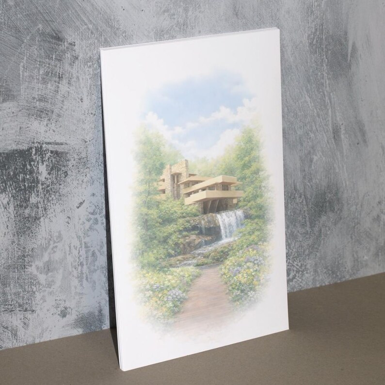 Fallingwater Watercolor Print | Frank Lloyd Wright Architecture Art ...