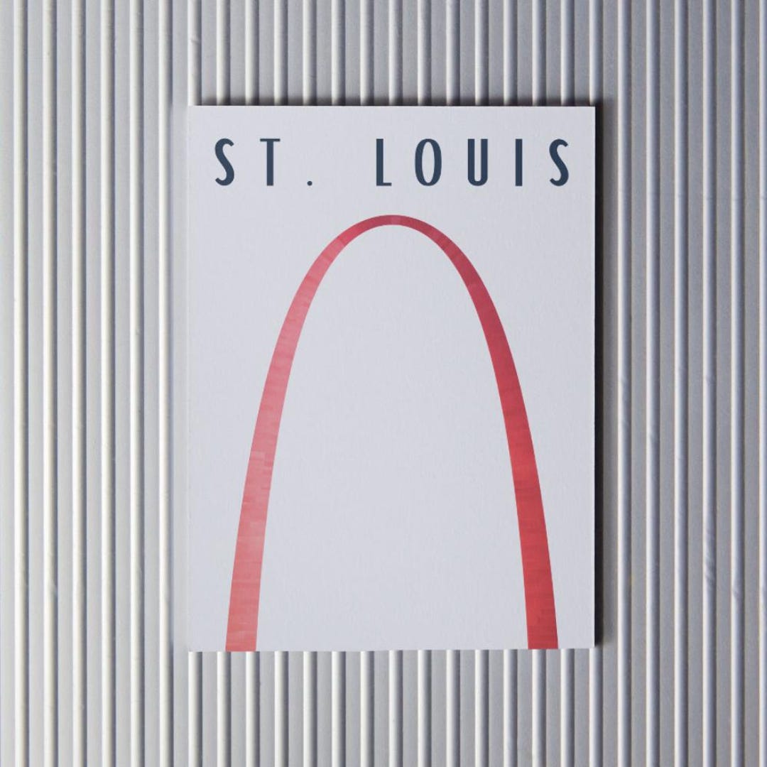 St. Louis Gateway Arch Print | Modern City Wall Art | Cardinal Red ...
