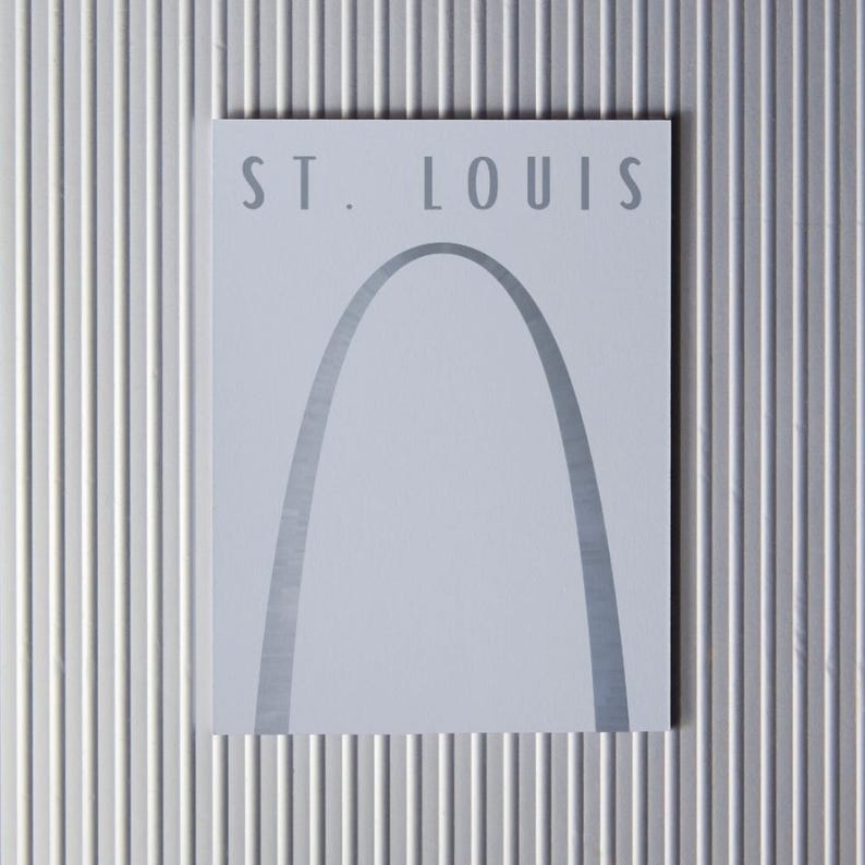 St. Louis Gateway Arch Print | Modern City Wall Art | Light Blue Simple ...