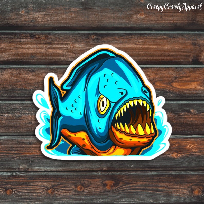 Piranha Sticker Fish Sticker Vinyl Waterproof Piranha - Etsy