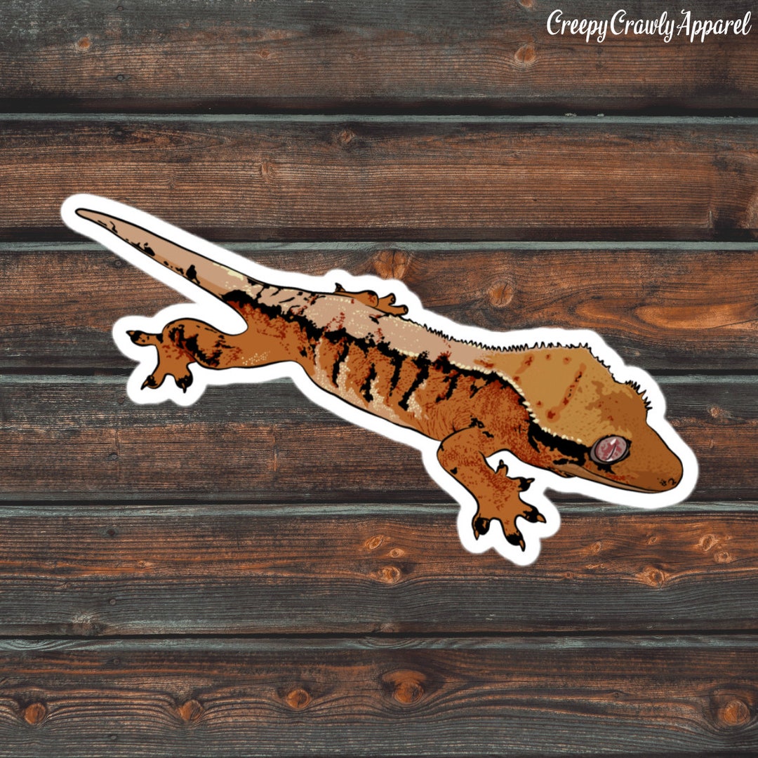 Crested Gecko Sticker, Reptile Sticker, Lizard Sticker, Vinyl ...