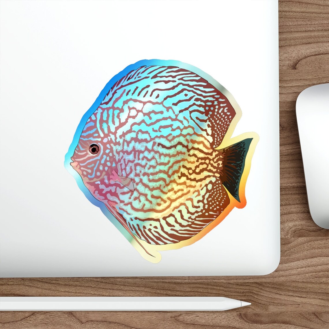 Red Discus Fish Holographic Sticker Fish Sticker Vinyl Pet - Etsy
