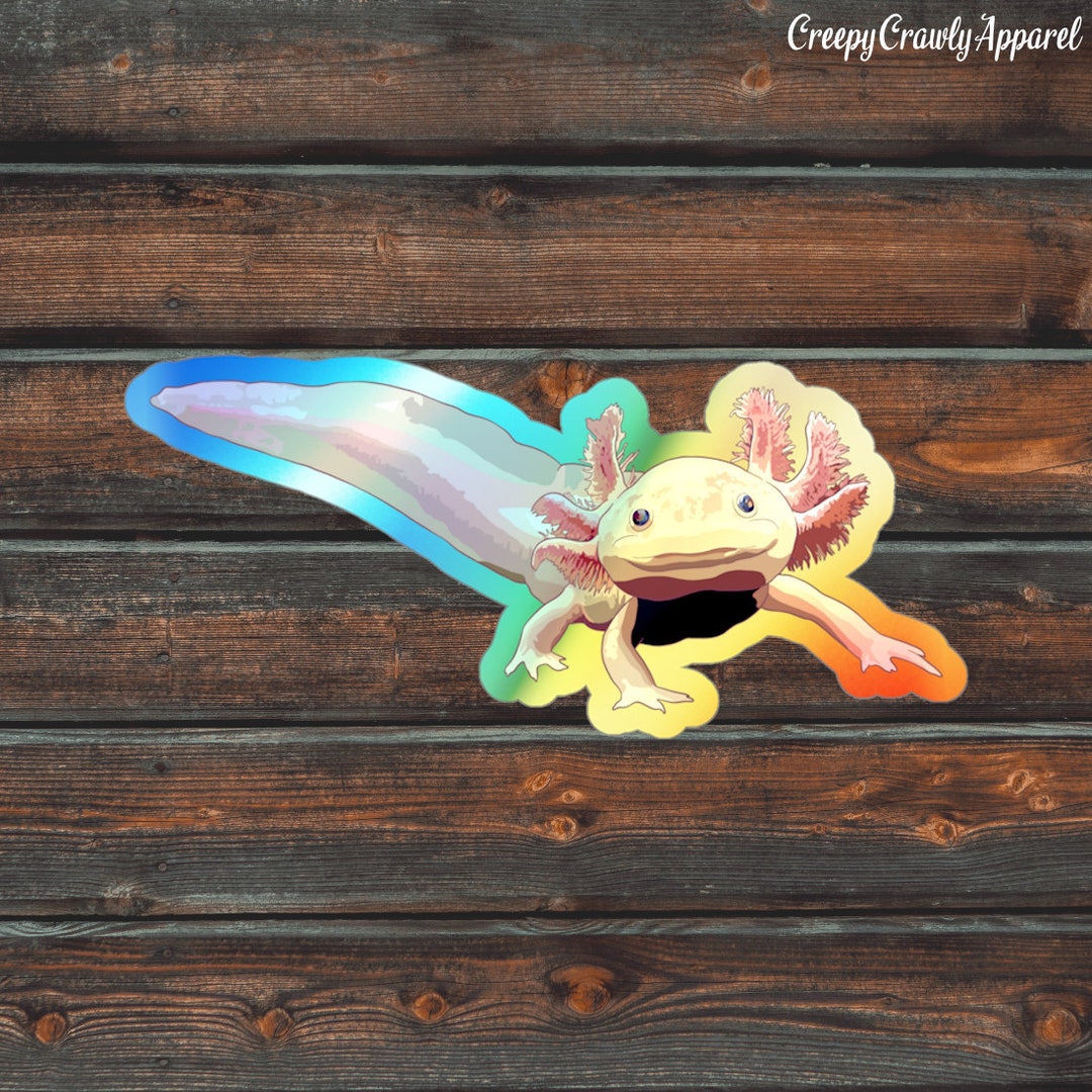 Axolotl Holographic Sticker, Cute Axolotl Sticker, Vinyl Axolotl ...