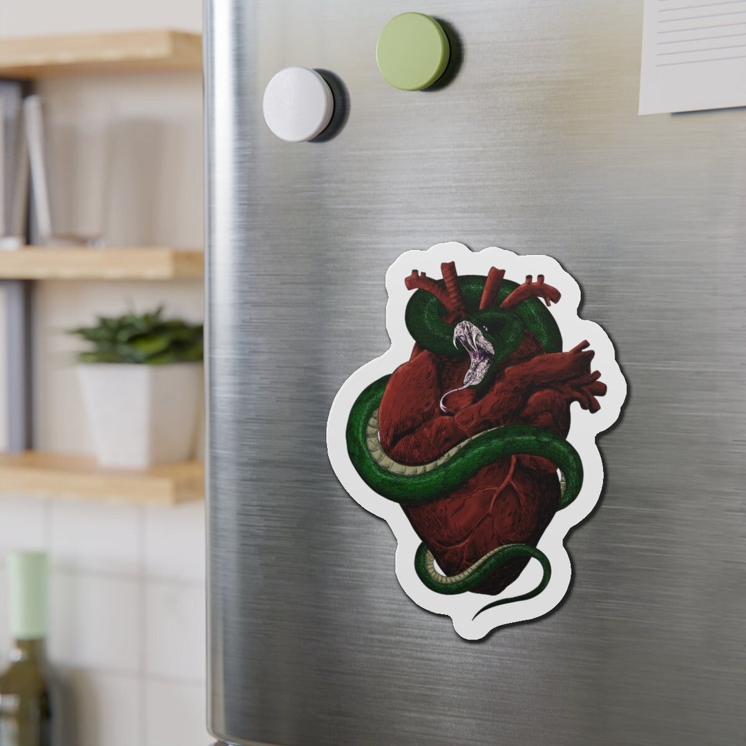 Snake & Heart Magnet, Snake Magnet, Reptile Magnet, Snake Lover Magnet ...
