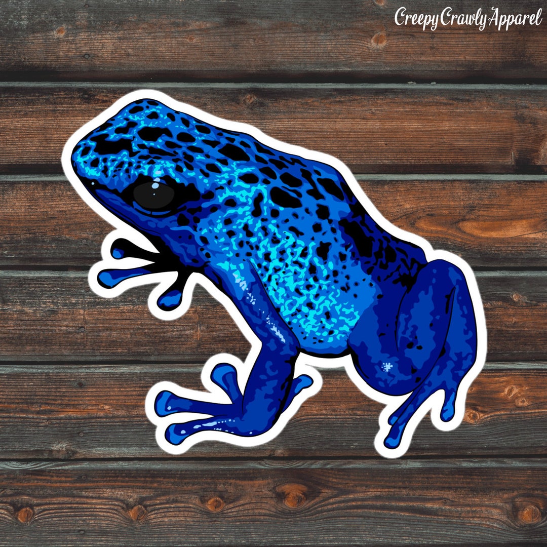 Blue Dart Frog Sticker, Amphibian Sticker, Frog Sticker, Vinyl ...