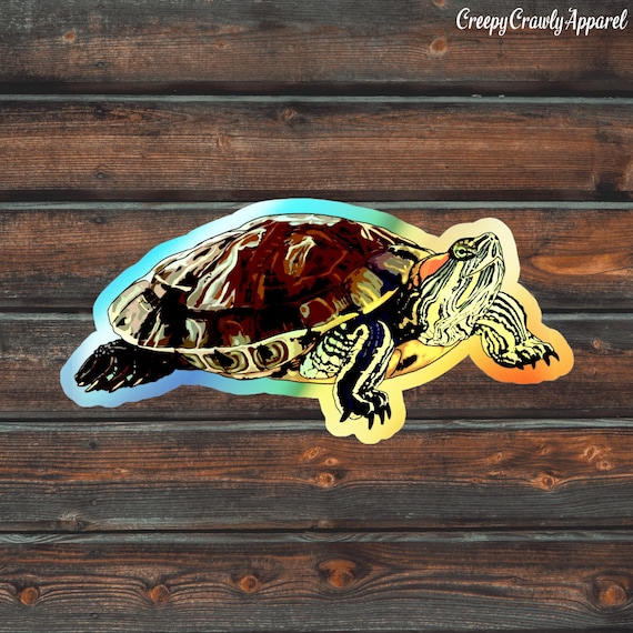 Red Ear Slider Holographic Sticker Turtle Sticker Reptile | Etsy