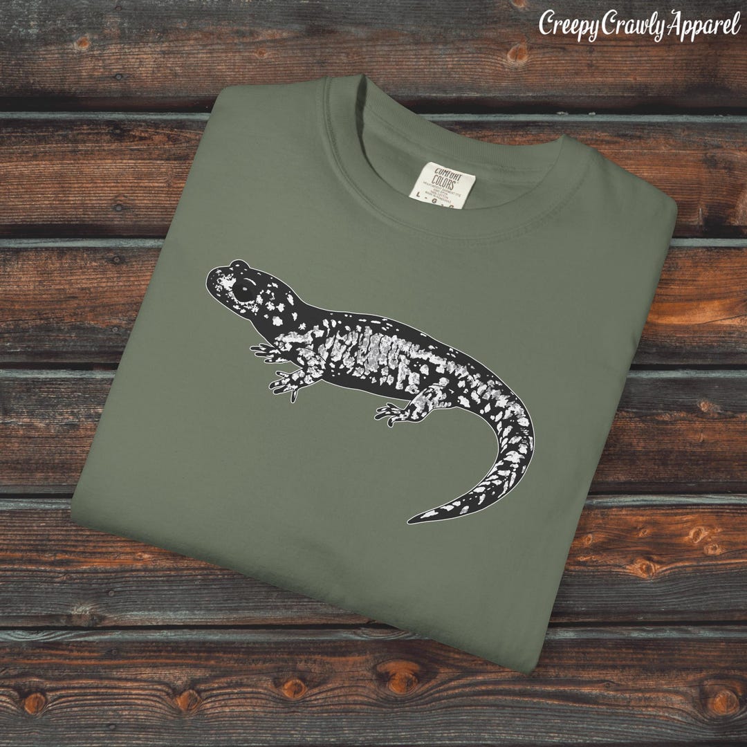 White Spotted Salamander Comfort Colors® Shirt, Unisex Amphibian Shirt ...