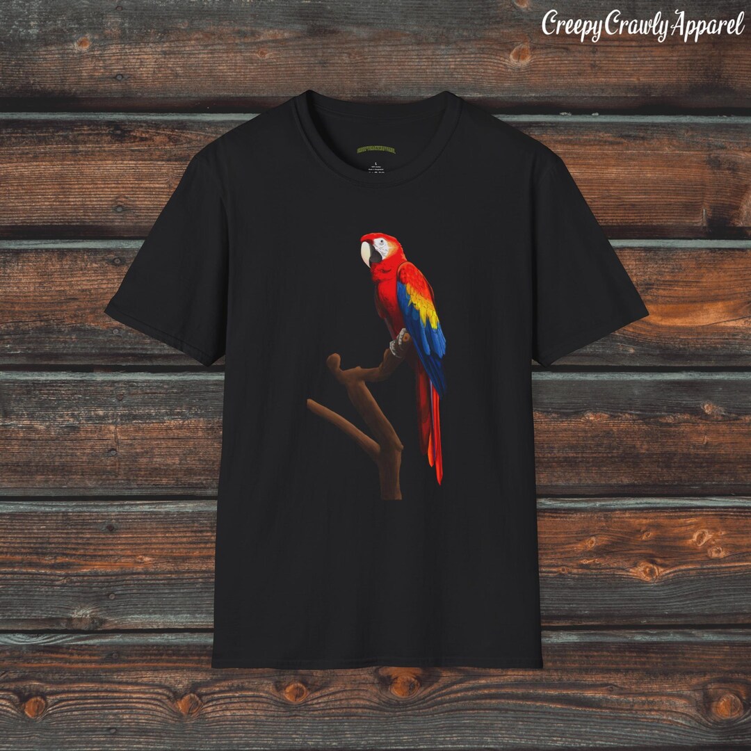 Scarlet Macaw Shirt, Unisex Parrot Shirt, Bird Gift, Colorful Parrot ...