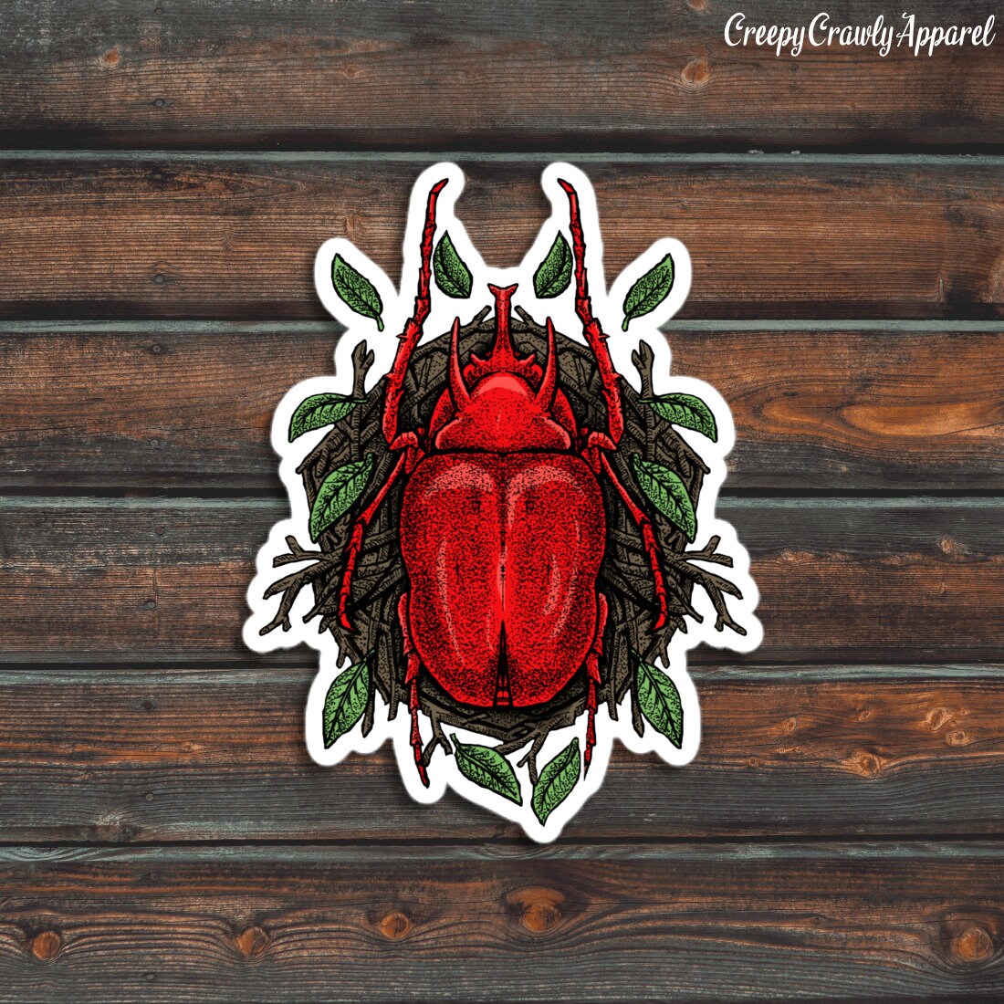 Red Beetle Sticker Bug Sticker Insect Sticker Vinyl - Etsy